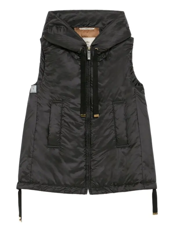 Max Mara Cameluxe Padded Waterproof Canvas Vest - Nero