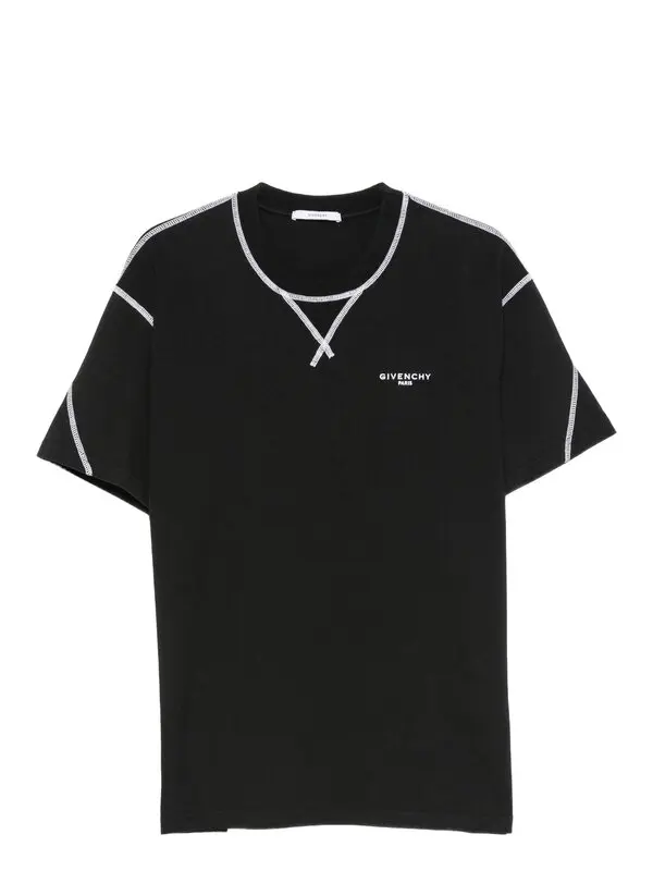 Givenchy Contrasted Stitch T-shirt - Black