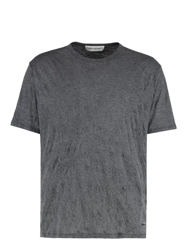 Our Legacy Boxy Creased Effect Crew-neck T-shirt - Grey