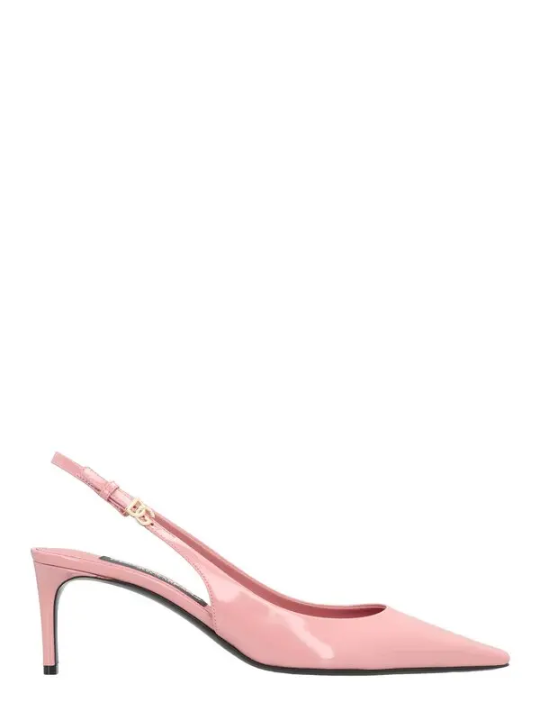 Dolce & Gabbana Calf Leather Slingback Pumps With Adjustable Buckle Strap - Pink