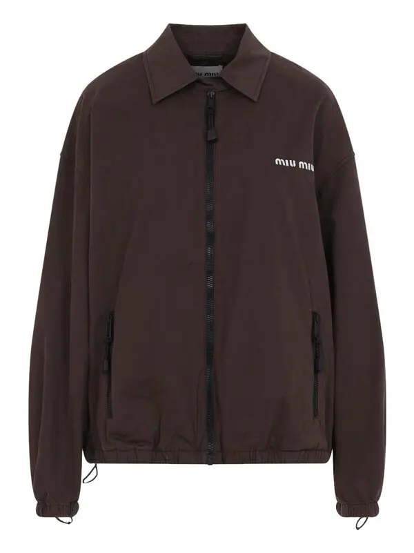 Miu Miu Cotton Bomber Jacket - Brown