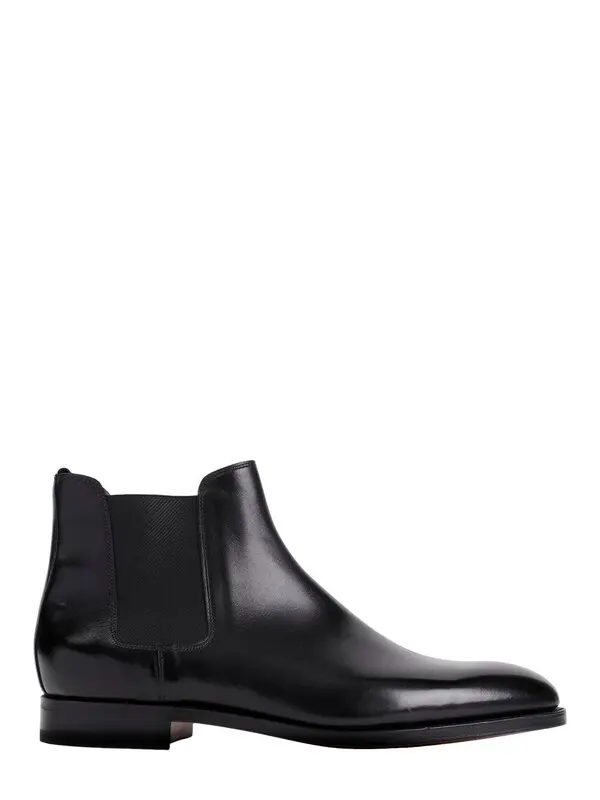 John Lobb Calf Leather Ankle Boots - Black