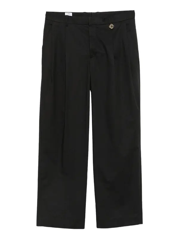 Casablanca Pleated Straight-leg Trousers - Black