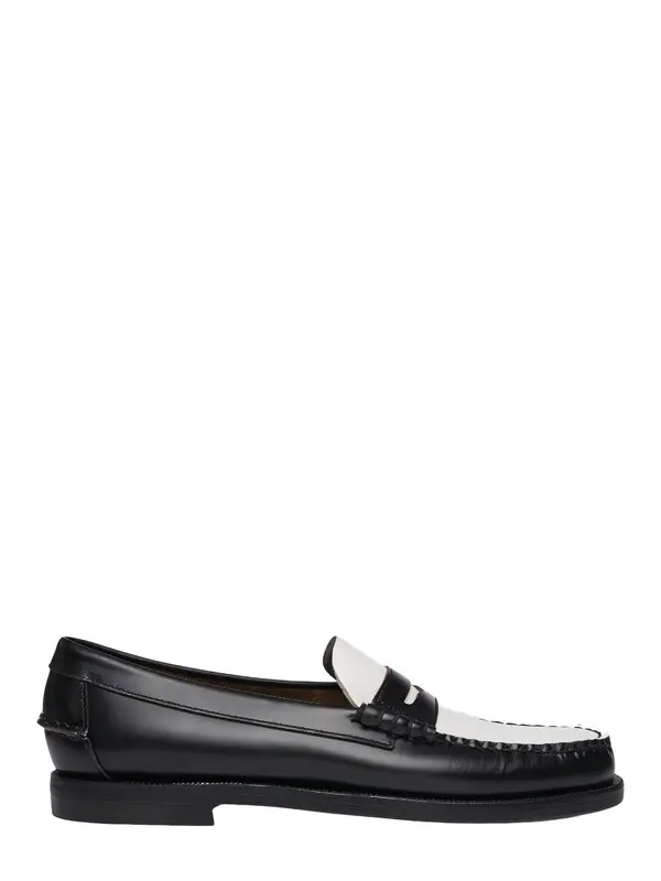 SEBAGO Smooth Brushed Grain Leather Loafers - Nero