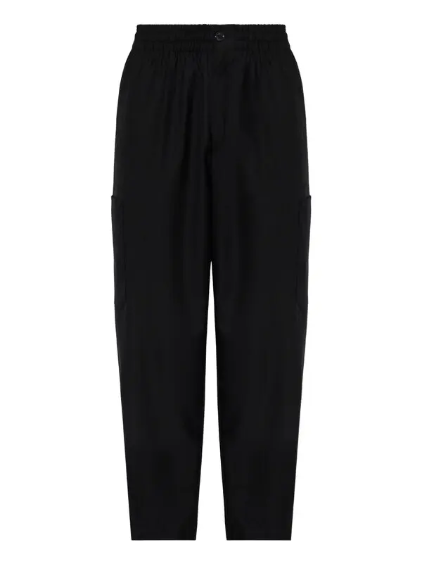 Kenzo Straight-leg Virgin Wool Trousers - Black