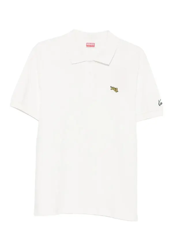 Kenzo Tiger Patch Polo Shirt - Offwhite