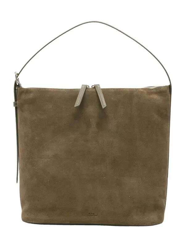 A.p.c. Large Suede Shoulder Bag - Verde