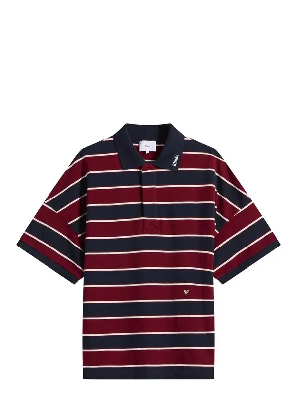 Rhude Fontaine Striped Short-sleeve Polo Shirt For - Brdxblwht