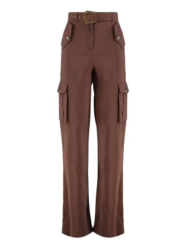 Versace Embellished Button Cargo Trousers - Brown