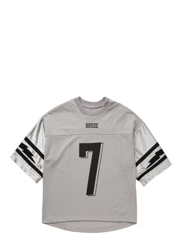 Rhude Graphic Lightning Football T-shirt - Greysilver