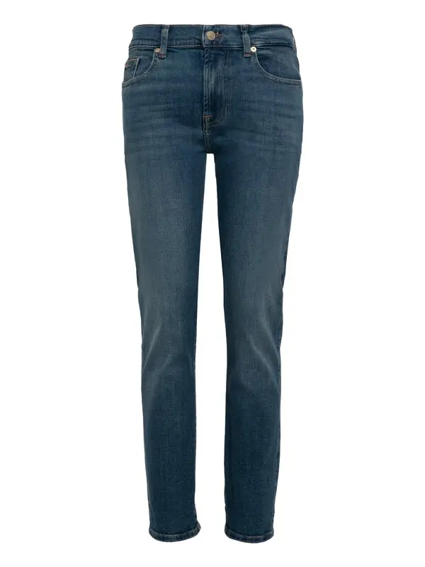 7 For All Mankind Relaxed Skinny Slim Jeans With Mid-rise - Denim