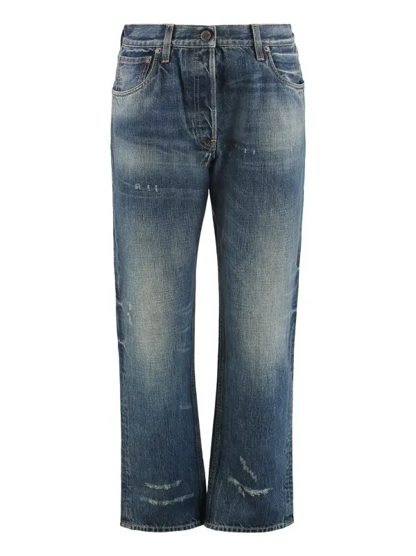 Prada Classic Fit Washed Jeans - Denim