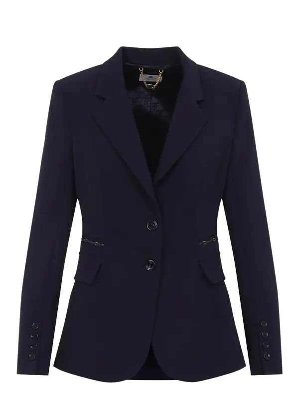 Elisabetta Franchi Tailored Polyester Stretch Jacket - Blue