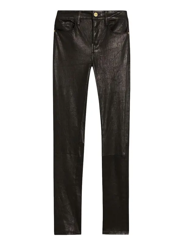 FRAME Le Skinny De Jeanne Leather Pants - Black