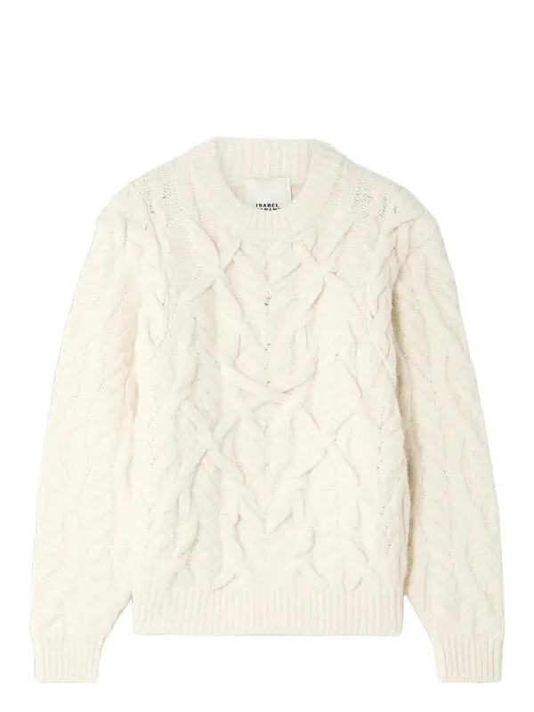 Isabel Marant Étoile Basiliane Cable-knit Wool-blend Sweater - Ecru