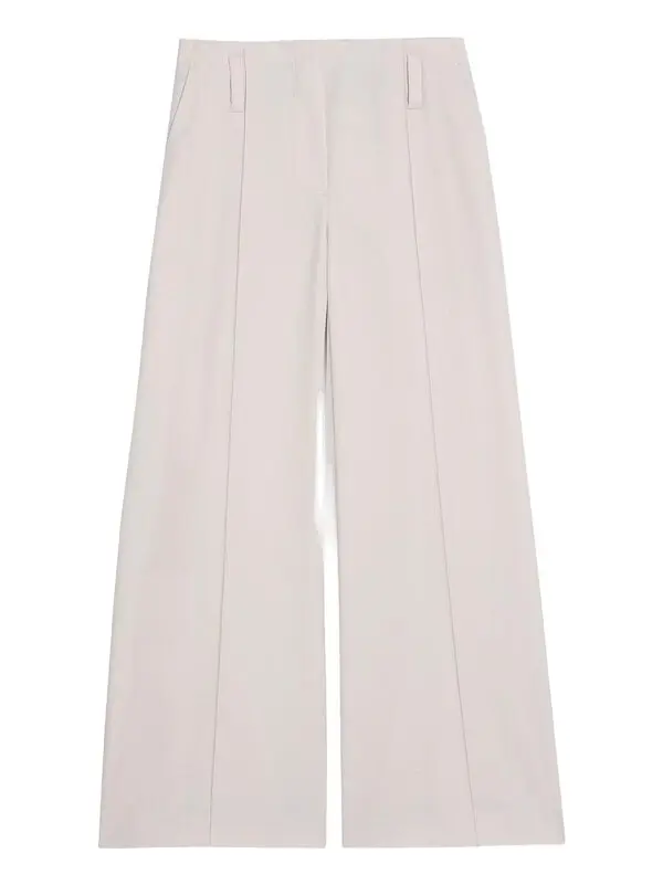 Brunello Cucinelli Wool And Mohair-blend Twill Wide-leg Pants - Ecru
