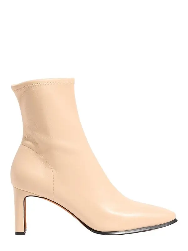 Vince Brock Leather Ankle Boots - Cream