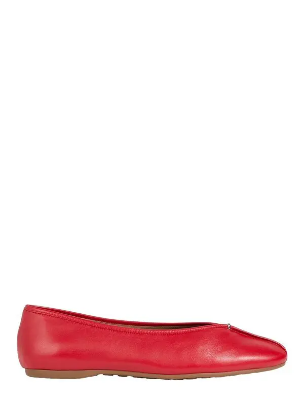 Vince Leather Ballet Flats - Red