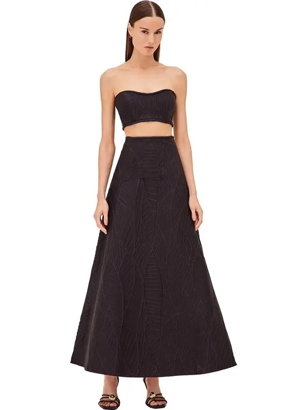 Alexis Alini Strapless Bustino Top - Black
