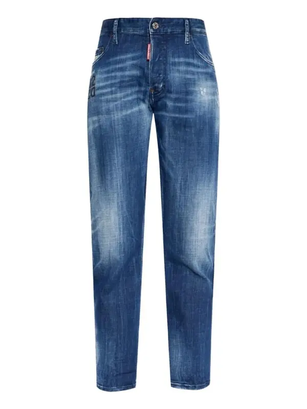 Dsquared2 Slim-fit Jeans With Whiskering And Faded Details - Blue