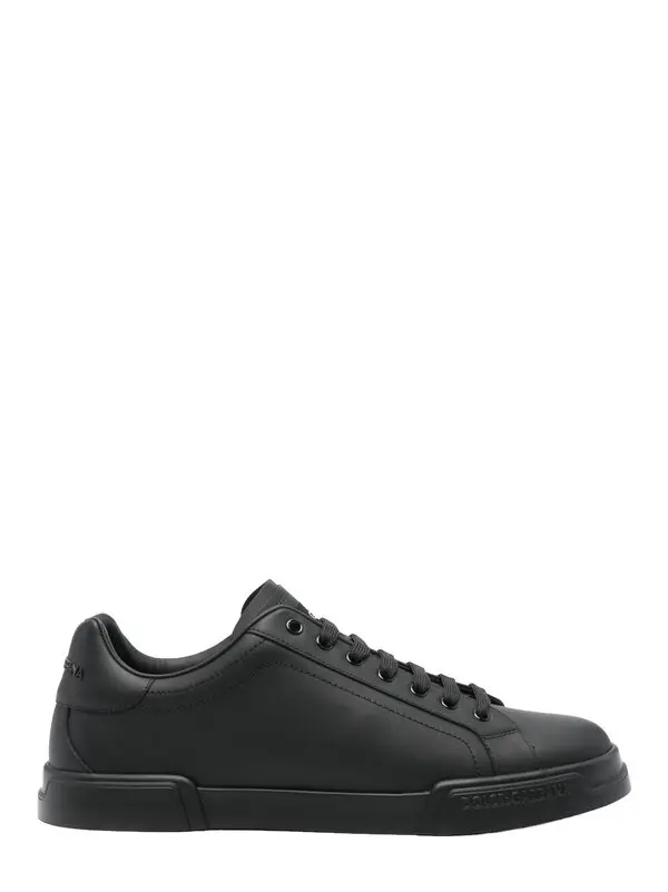 Dolce & Gabbana Leather Lace-up Sneakers - Black