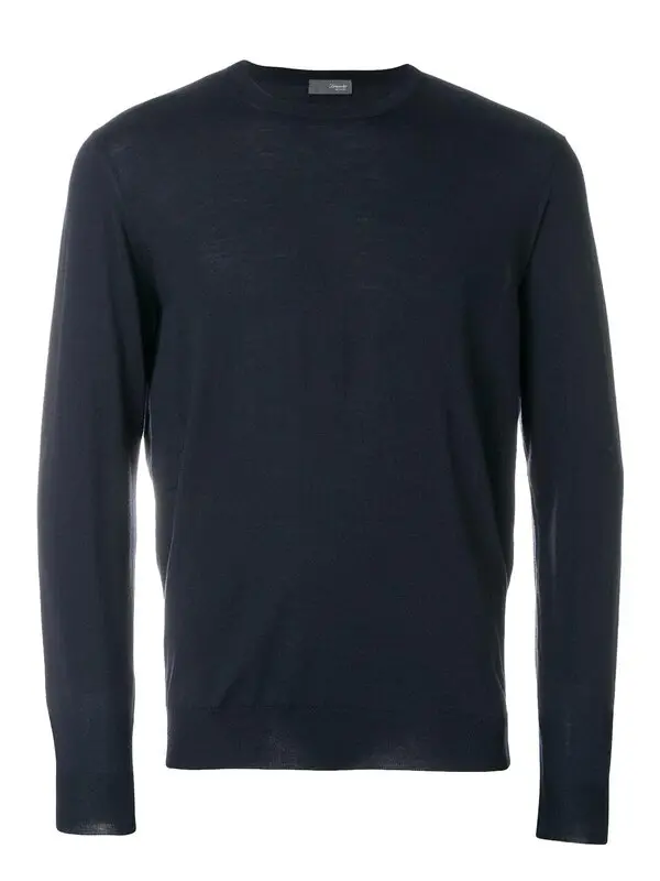 DRUMOHR Wool Crew Neck Pullover - Blue