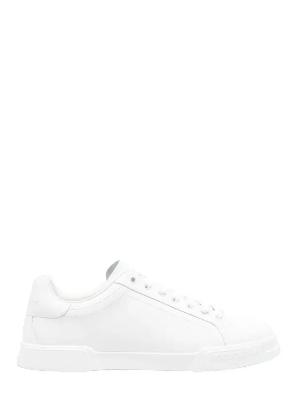 Dolce & Gabbana Portofino Leather Lace-up Sneakers - White