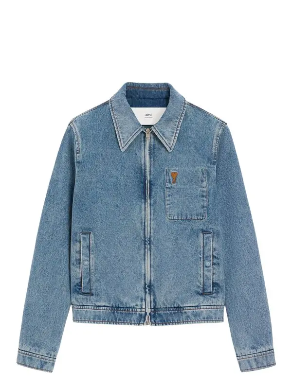 AMI Paris De Coeur Denim Jacket - Blue