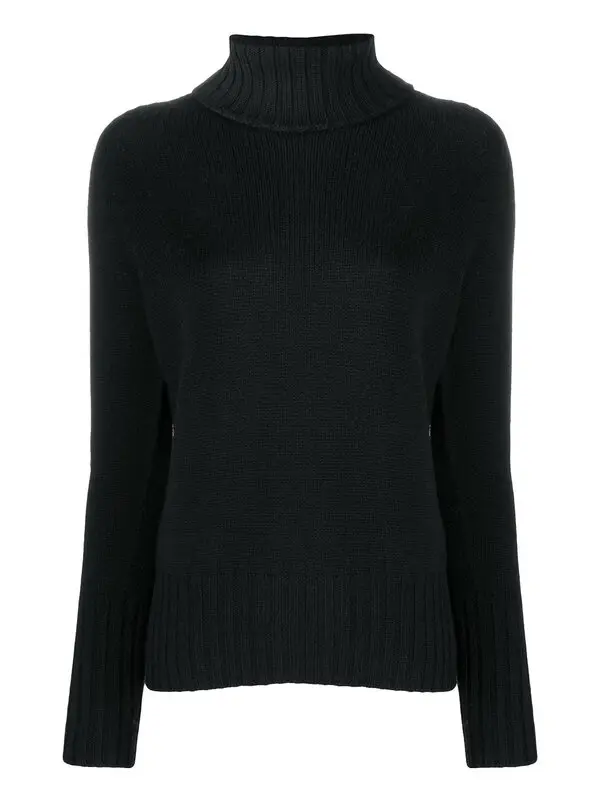 DRUMOHR High Neck Ribbed Sweater - Black