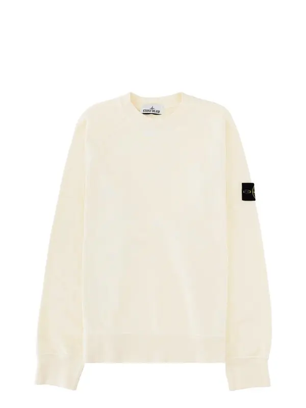 Stone Island Felpa Con Patch Logo - Ivory
