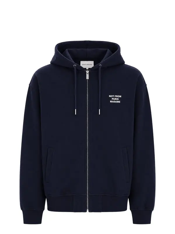 Drole De Monsieur Felpa Con Zip E Cappuccio - Blue