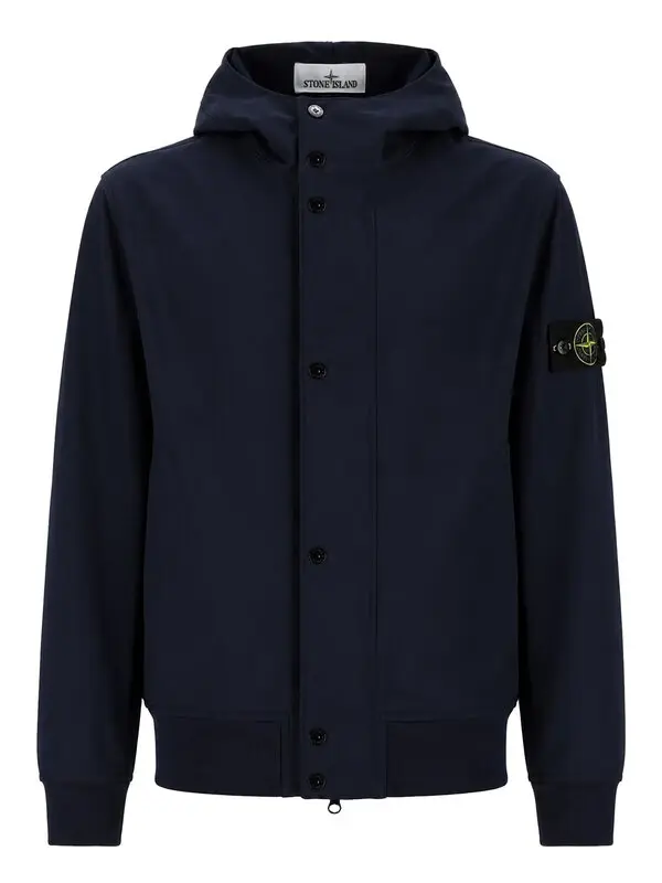 Stone Island Hooded Zip-up Jacket - Blue