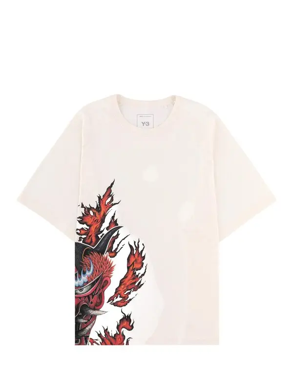 Y3 T-shirt Con Stampa - White
