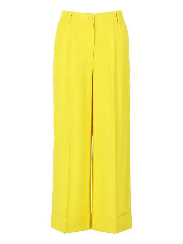 P.a.r.o.s.h Raisa Tailored Cuffed Wide Leg Trousers - Yellow