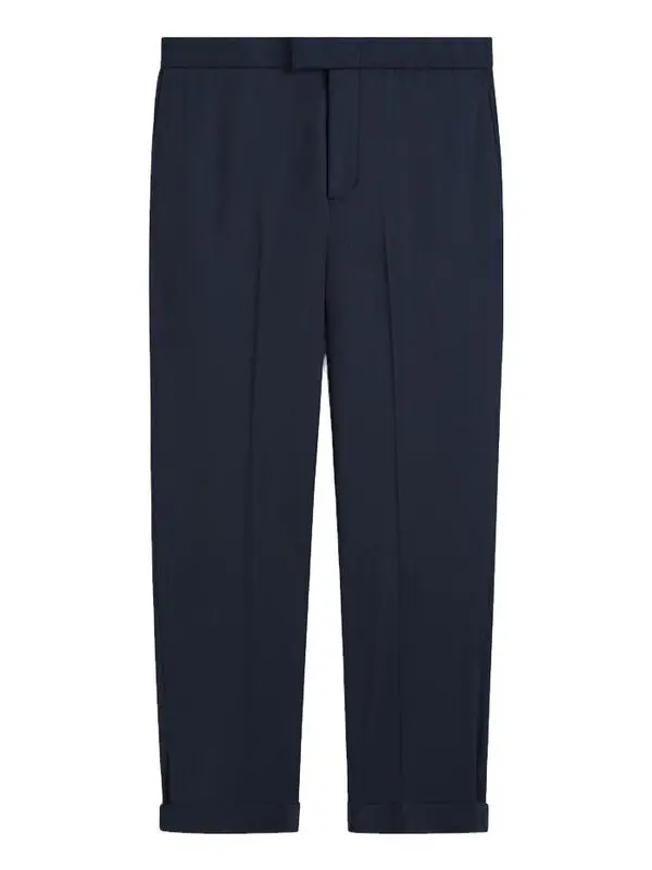 Cos Packable Regular-fit Straight-leg Wool Blend Pants - Navy