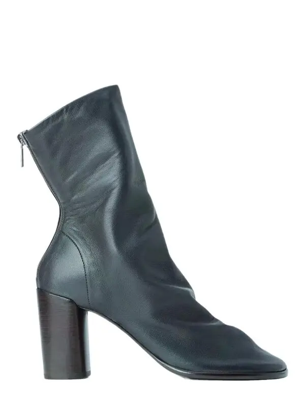 LEMAIRE Glove Ankle Boots With 80mm Heel In Leather - Black