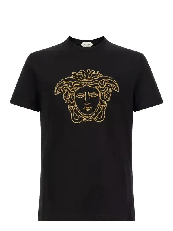 Versace Medusa-embroidered T-shirt - Black