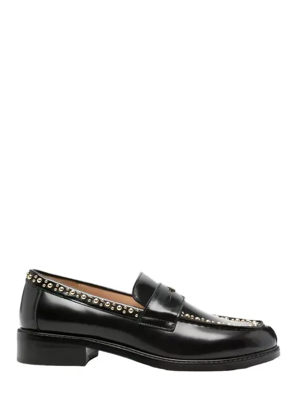 Furla Studded Leather Loafers - Black