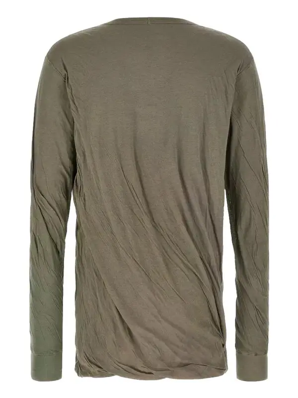 Rick Owens Jumbo Double Ls T In Drk Pearl Unstable Cotton - Green