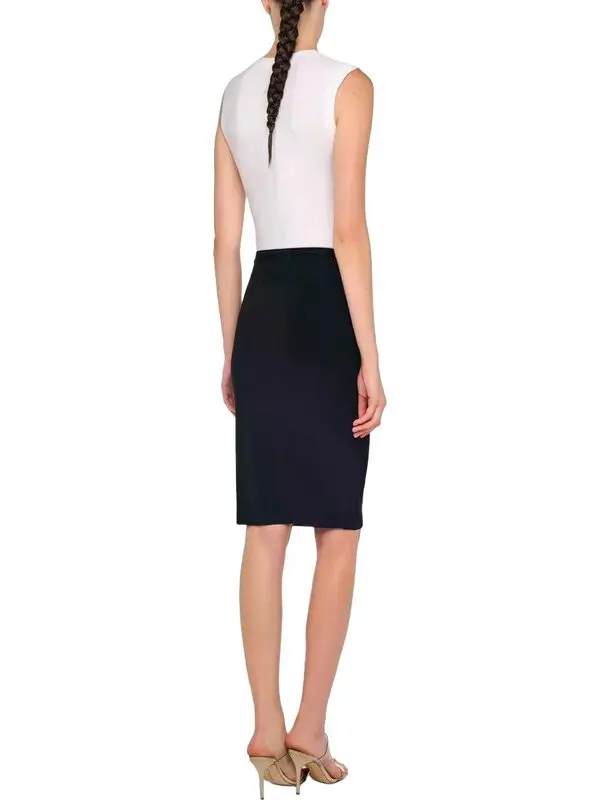 Norma Kamali Straight-cut High-waist Midi Skirt - Black