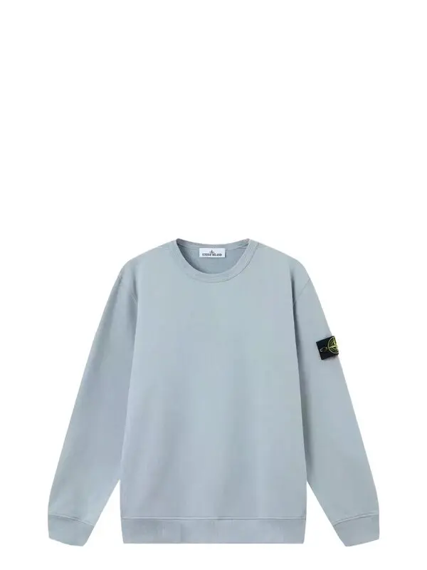 Stone Island 6100049 Brushed Organic Cotton Fleece Sweatshirt - Blue