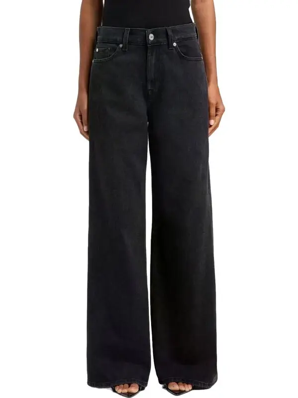 7 For All Mankind Lotta Wide-leg Jeans - Black