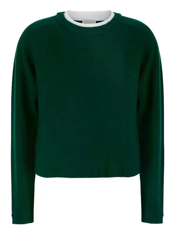 SEMICOUTURE Sarah Layered Raglan-sleeve Sweater - Green
