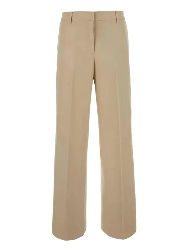PT TORINO Pressed Crease Wide-leg Trousers - Neutrals