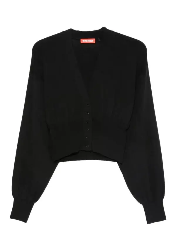 WRSTBHVR V-neck Button-up Cardigan - Black
