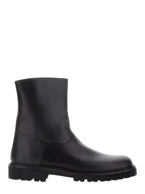 VINNY'S Moto Zip-fastening Lug-sole Boots - Black