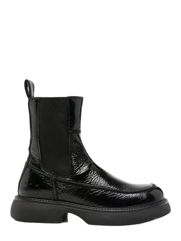 COPENHAGEN  Patent Leather Ankle Boots - Black