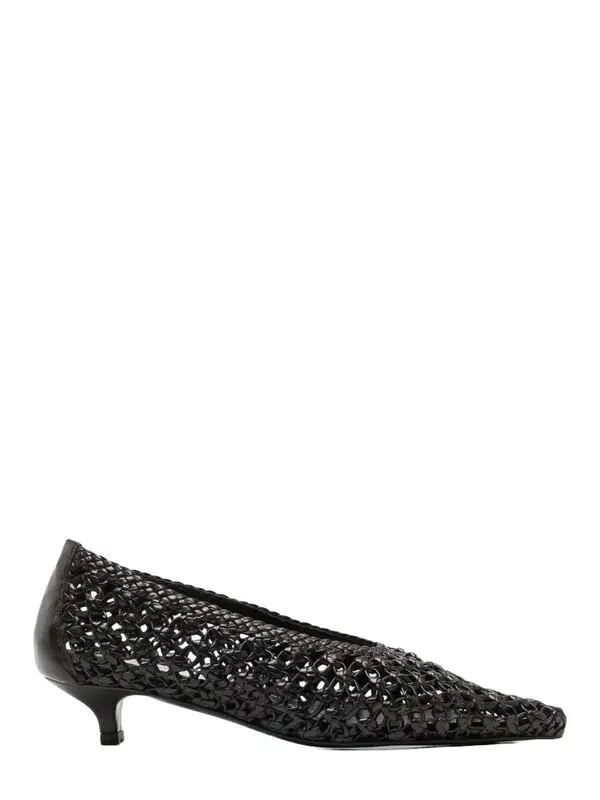 TOTEME Woven Pointed-toe Leather Pumps - Brown