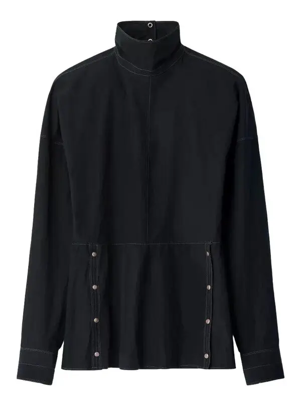 LEMAIRE Press-stud Bib Top In Cotton Crepe - Black