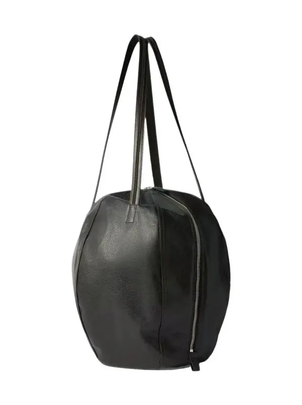 LEMAIRE Helmet Bag In Grained Leather - Brown